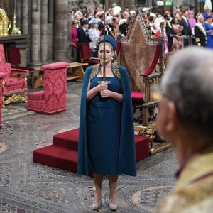 Who is Penny Mordaunt, the lady in blue at the coronation?