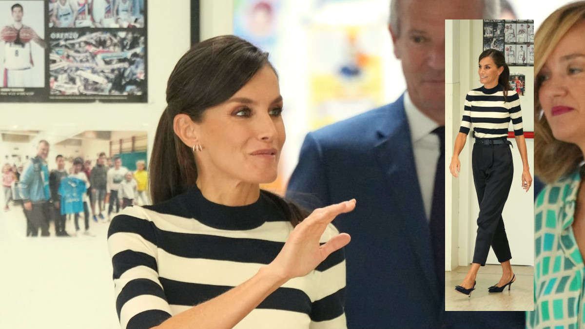 PHOTOS: Queen Letizia in Galicia with Navy look by Hugo Boss