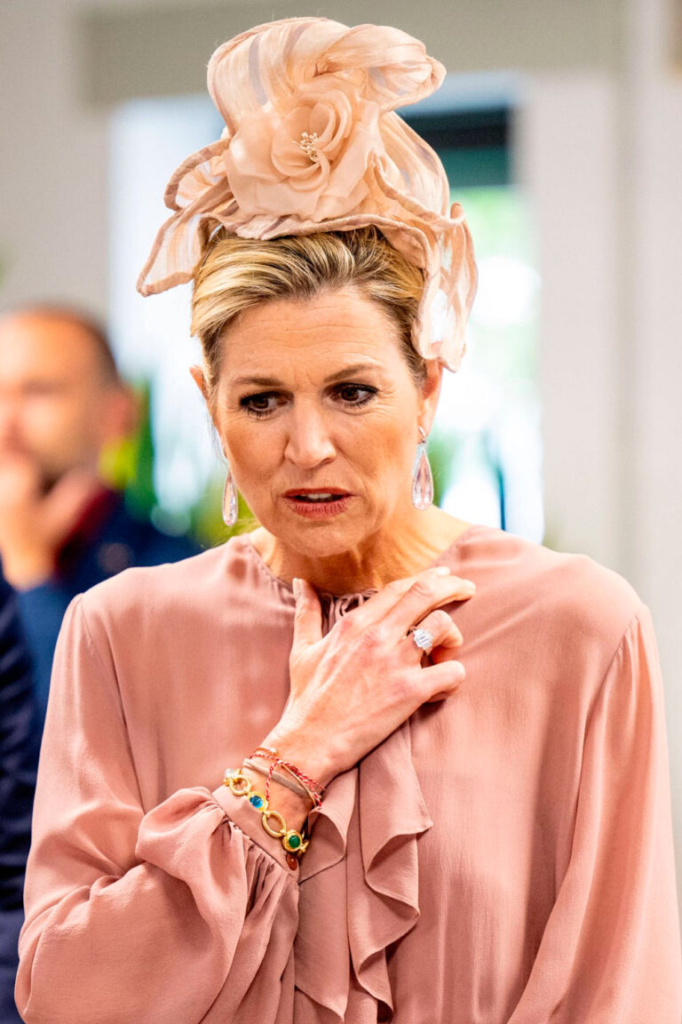 Queen Máxima Shines in Pink Dress and Flower Headdress