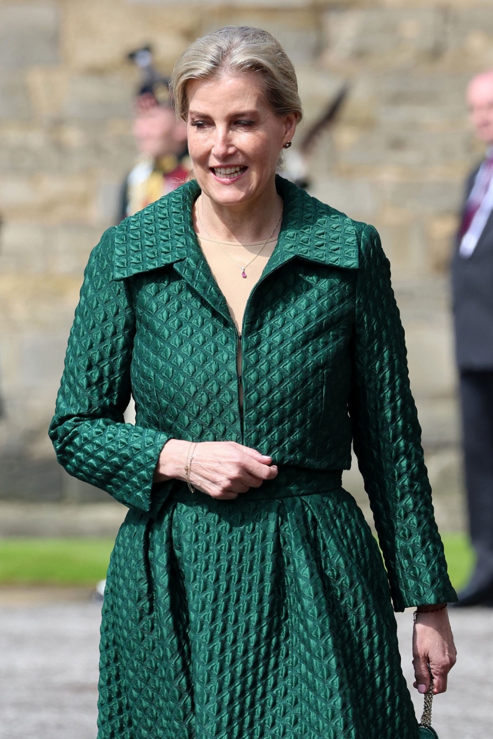 Duchess of Edinburgh in a Green Outfit by Suzannah at Holyroodhouse