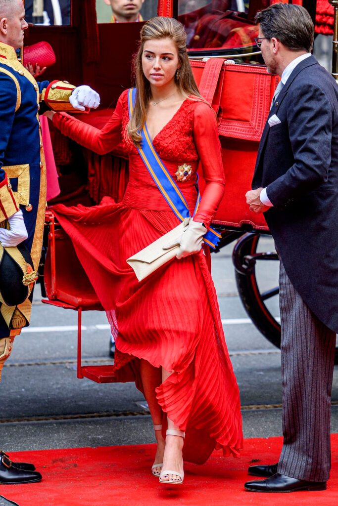 Princess Alexia In Natan's Red Dress On Prince's Day