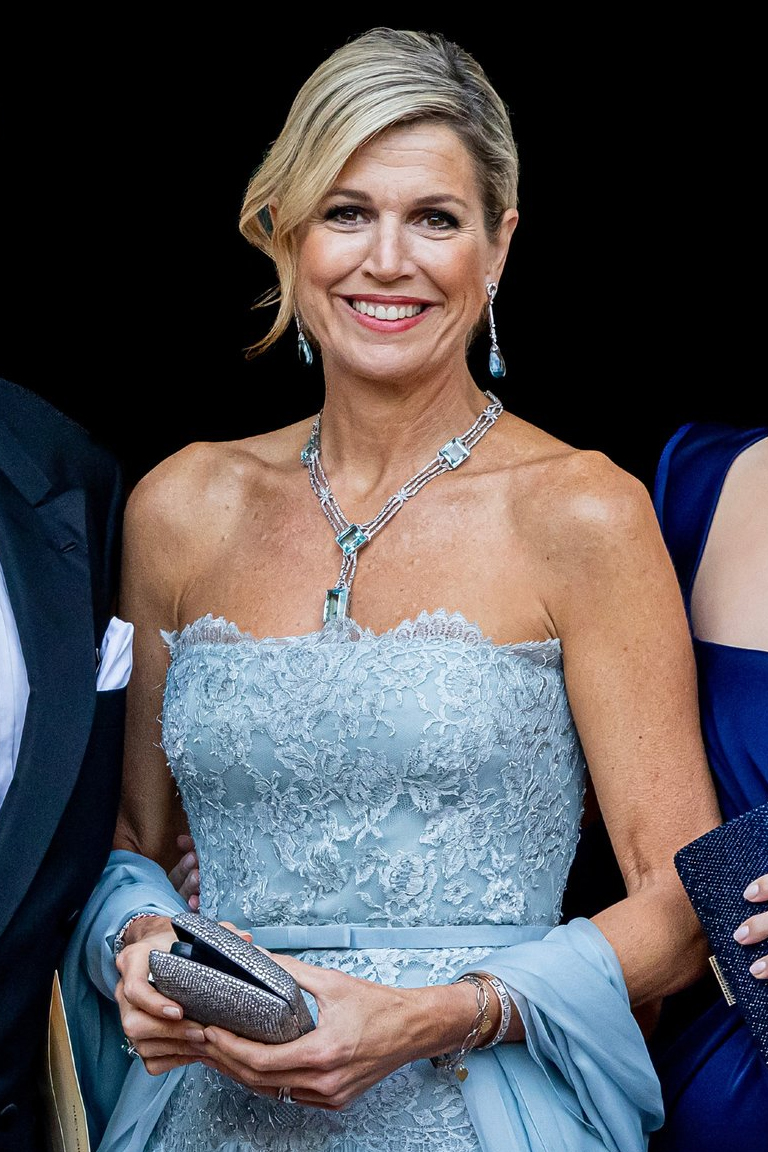 Queen Maxima in a Valentino Lace Dress at Royal Gala Dinner