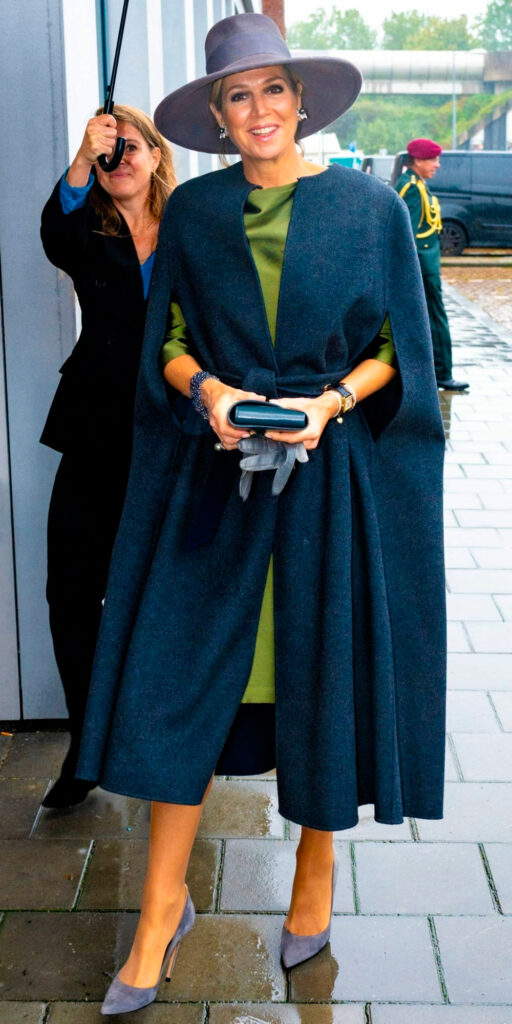 Queen Maxima in Natan Green Dress at New Ballet Academy