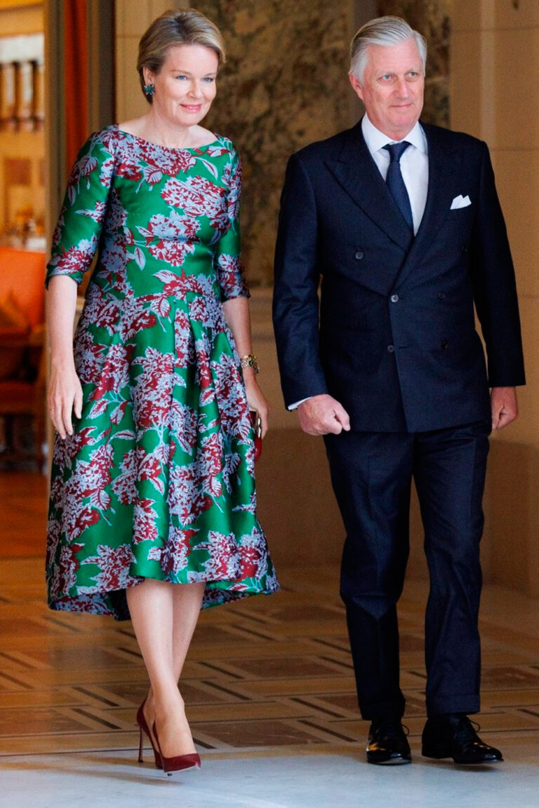Queen Mathilde in Natan Couture Dress at NATO Reception 2025