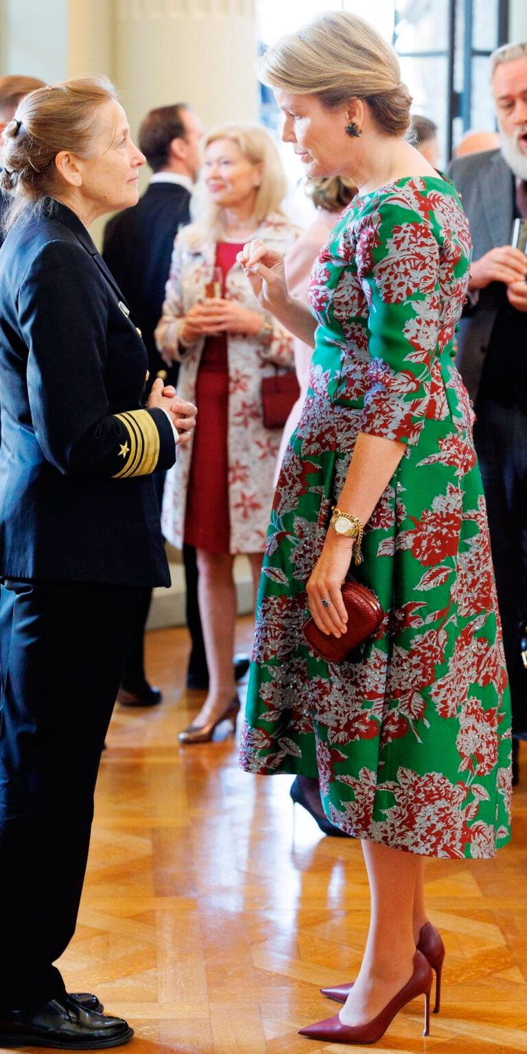 Queen Mathilde in Natan Couture Dress at NATO Reception 2025