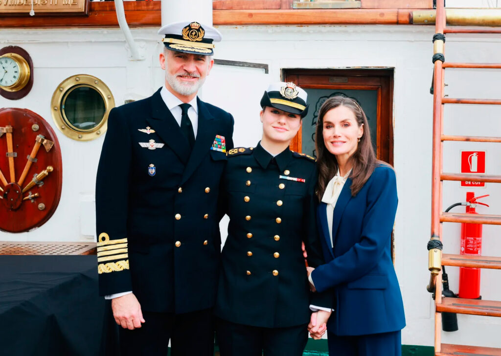 Queen Letizia in Blue Suit at Leonor's Farewell Ceremony