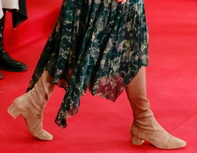 Queen Letizia in a & Other Stories Dress and Magrit Boots