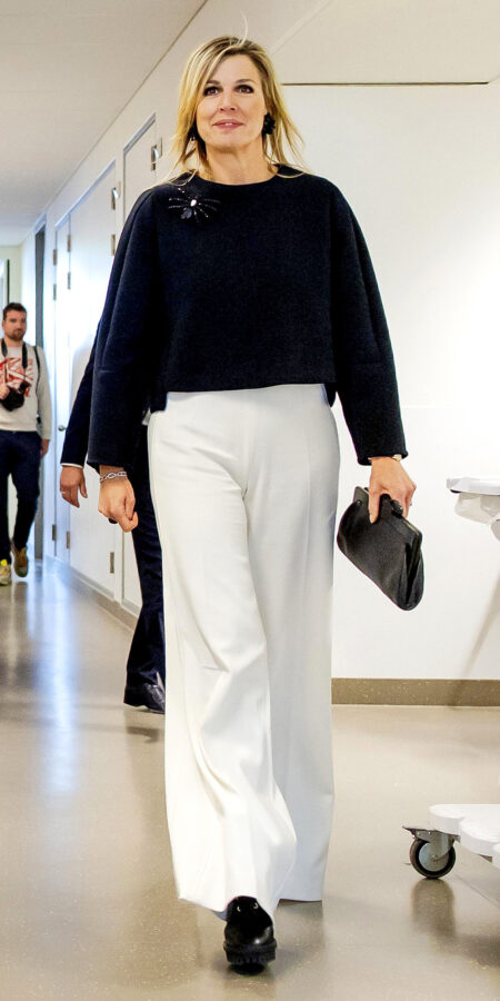 Queen Maxima's Black and White Outfit in Rotterdam