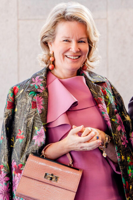 Queen Mathilde's Style in Mechelen: Dries Van Noten coat