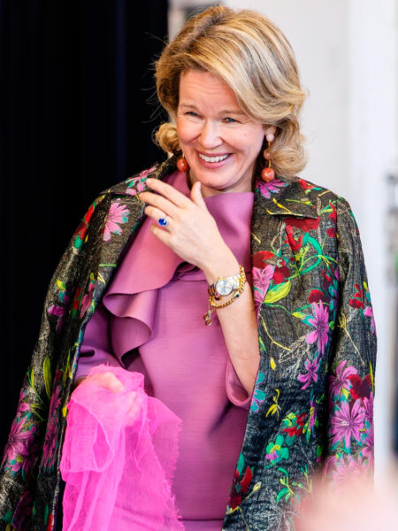 Queen Mathilde's Style in Mechelen: Dries Van Noten coat
