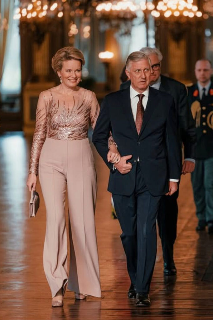 Queen Mathilde Wears Elie Saab to Brussels Spring Concert